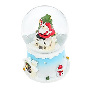 Abaodam Xmas Snow Globe 1pc Crystal Ball Music Box Office Decoration Work Desk Decor Lantern Decor Vintage Snow Globes Luminous Crystal Ball Santa Snow Globes self Made