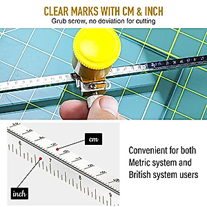 B BLOOMOAK Heavy Duty Circular Glass Cutter with Round Knob Handle and Suction Cup Adjustable Diamond Glass Cutter Tool Set 24" with Extra Blade (60cm)