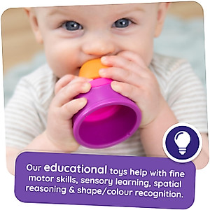 Fat Brain Toys Dimpl Stack - Popping Stack & Nest Sensory Toy for Toddlers