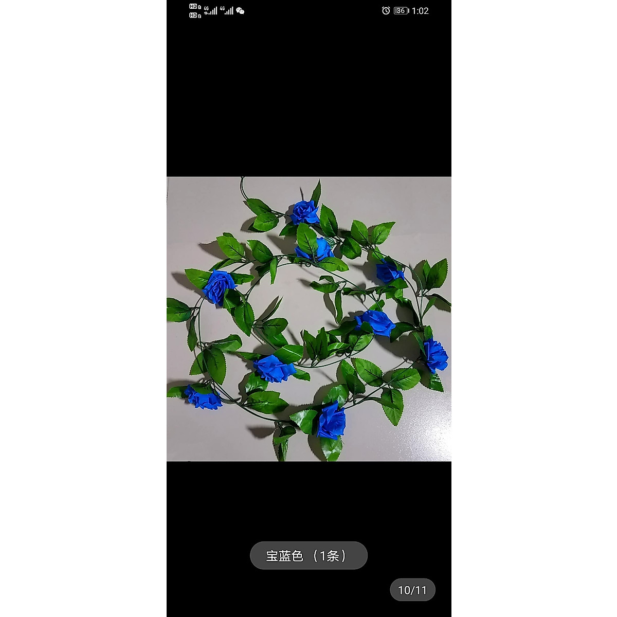 BEMACOGGI MagicZoo 2Pack 15.74FT Artificial Rose Vine Silk Flower Garland Fake Hanging Rose Flower Plant for Home Office Garden Hotel Wedding Party Decor Jewel Blue