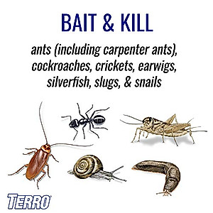 TERRO T2600 Perimeter Ant Bait Plus - Outdoor Ant Bait and Killer - Attracts and Kills Ants, Carpenter Ants, Roaches, Crickets, Earwigs, Silverfish, Slugs and Snails - 2Lbs