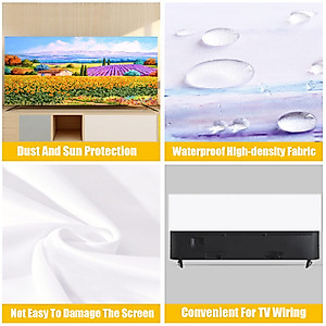 Screen Protector Landscape Style Modern Fabric TV Cover，LCD TV Cover 22-65 Inch TV Curtain Dust Cover TV Cloth Cover Cloth Home(Size:40 inches)