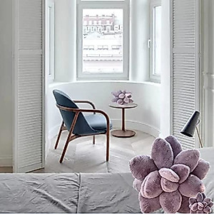 Succulent Pillow 17.7Inch Super Soft Imitation Rabbit Fur Succulent Plush Pillows Creative Plant Pillow Flower Shaped Decor Throw Pillow for Couch Sofa Bed Car Chair Cushion