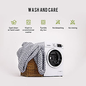 Uttermara Knit Weighted Blanket 15 Pounds 48x72 Inches, Weighted Blankets Knitted, Grey + Blanket Hoodie Women and Men with Giant Front Pocket Elastic Sleeve, Gray