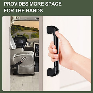 ESUDNT RV Grab Handle, Aluminum Automotive Entry Door Assist Bar for Camper, Trailer, Truck, Cargo Trailer, Boat (2 Pack,Black)