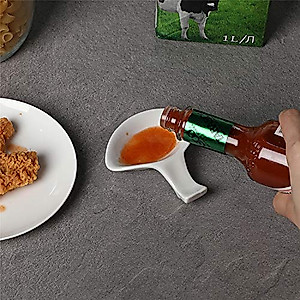 Spoon Holder, Ceramic Chopstick Fork Knife Rests, Sauce Plate, Set of 4, White