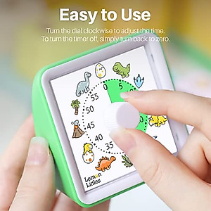 Visual Timer for Kids, Toddler, Autism, ADHD & Preschool Classroom - Animal Silent Countdown Timers - 60 Minute Productivity & Time Management Clock (Dinosaur)