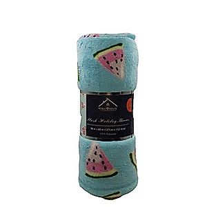 Summertime Whimsy Plush Watermelon Fleece Throw Blanket (50" x 60") - Watermelon Slices, for Men, Women and Kids
