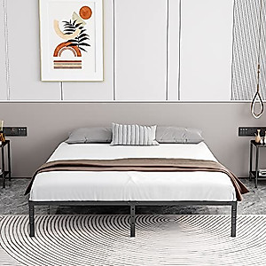 NEW JETO Metal Bed Frame-Simple and Atmospheric Metal Platform Bed Frame, Storage Space Under The Bed Heavy Duty Frame Bed, Durable King Size Bed Frame, Suitable for Bedroom, King