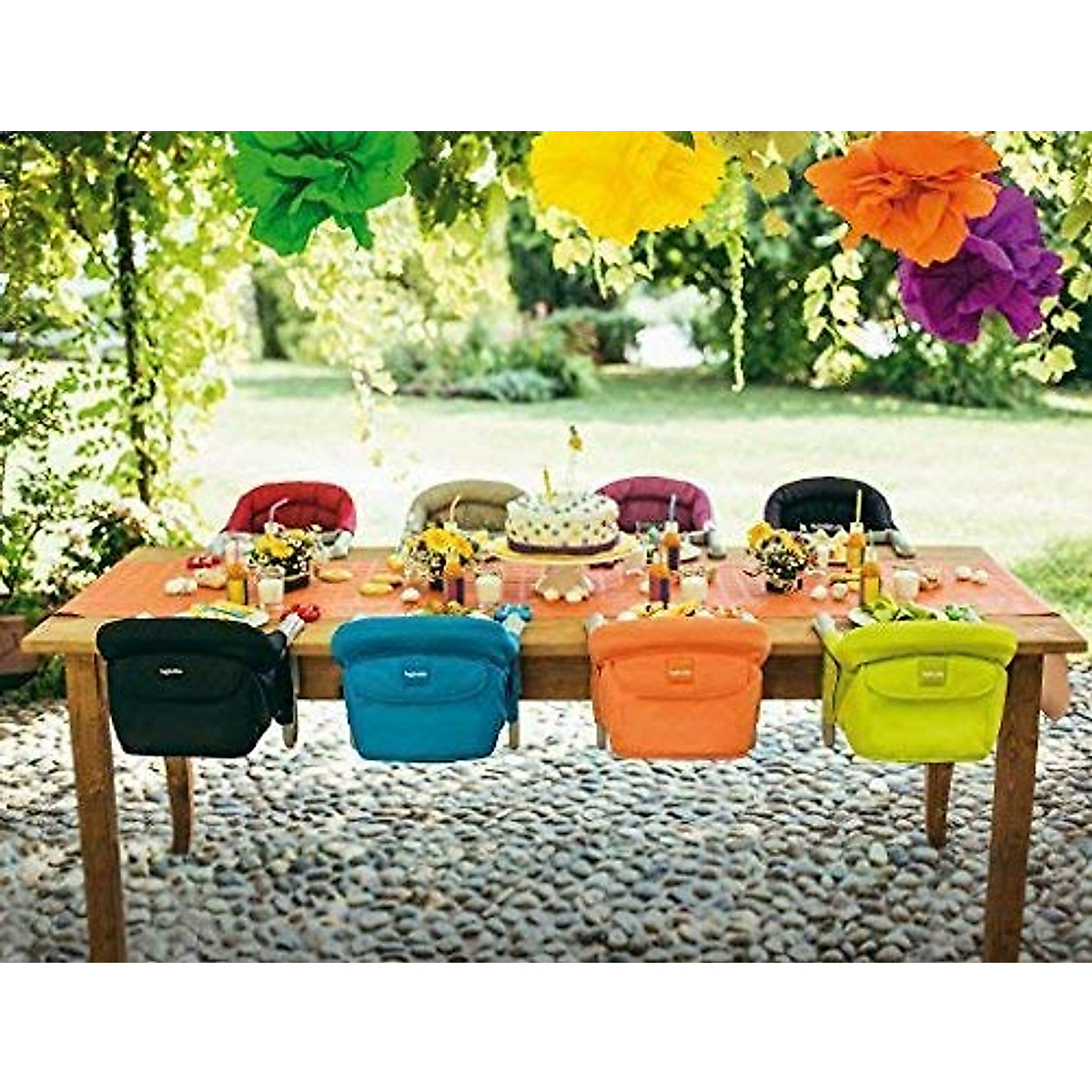 Inglesina - Fast Table Chair with Fast Tray: Hook On Portable High Chair for Babies and Toddlers, Damage Free Travel Booster Seat for Restaurant Use - Includes Snap On Tray, Black