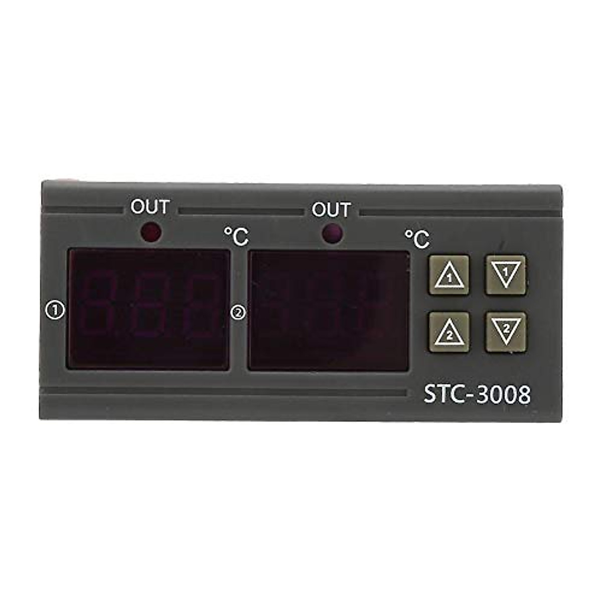Jeanoko STC-3008 50/60Hz Dual Display Dual NTC Probe Sensor 10A -50°C-70°C Digital Temperature Thermostat Controller (110~220V)