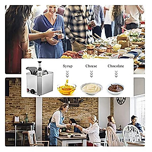 Commercial Chocolate Jam Warmer, 30-110℃ Sauce Pump Dispenser, Stainless Steel Food Warmer Chocolate Heated Pump for Hot Fudge Caramel Butter Cheese