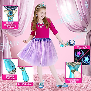 Heyzeibo Princess Makeup Dress Up Toys Set, Kids Pretend Play Makeup Starter Kit Include All Your Girl Needs to Play Dress Up with Stylish Bag Shoes Jewelry for 3-12 Years Old Kids Birthday