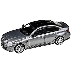 2020 M3 G80 Skyscraper Gray Metallic with Black Top 1/64 Diecast Model Car by Paragon Models PA-55206