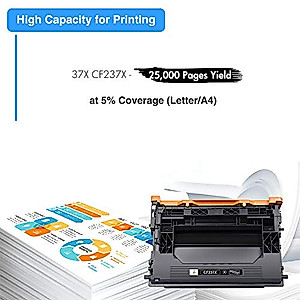 TRUE IMAGE Compatible Toner Cartridge Replacement for HP 37X CF237X 37A CF237A Enterprise M607 M608 M607n M607dn M608n M608dn M608x M609 MFP M631 M632 M633 Printer (Black, 1-Pack)