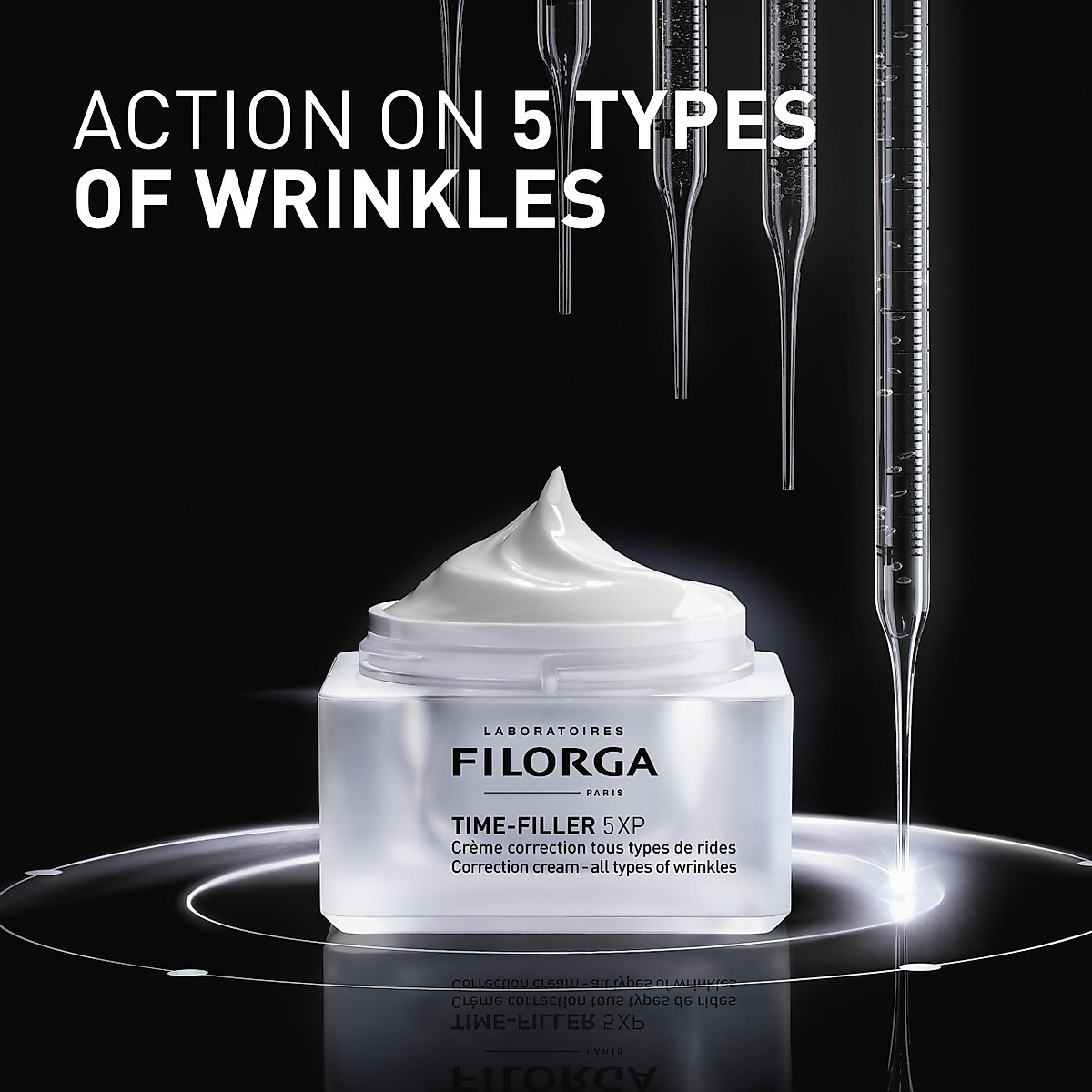 Filorga Time-Filler 5-XP Wrinkle Correction Moisturizing Skin Cream, Enhanced Anti Aging Formula to Reduce and Repair Face, Eye, and Neck Wrinkles and Fine Lines, 1.69 fl oz