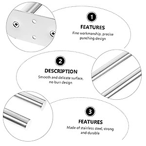 Garneck Double Bar Towel Rack Dish Cloth Rack Punched Rack Bath Towel Hooks Convenient Towel Mount Hook Kitchen Towel Mounted Towel Holder Towel Bar Silver 304 Stainless Steel