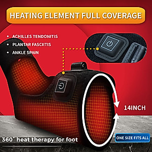 CREATRILL Heated Achilles Tendonitis/Plantar Fasciitis Foot Ankle Wrap With 3 Level Controller, Pad for moist heat Therapy, injuries Pain Relief for Sprains, Strains, Arthritis, Torn Tendons