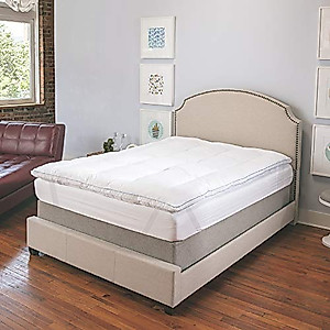 BioPEDIC Memory Plus Deluxe Mattress Topper, Queen, White