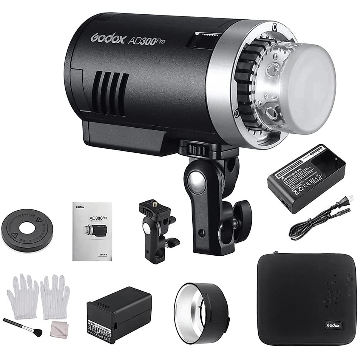 Godox AD300Pro Outdoor Strobe Flash Light, 2.4G Wireless 300Ws TTL 1/8000s 320 Times Full Power Flash Rechargeable Battery Compatible with Canon Nikon Sony FUJIFILM Panasonic Pentax Olympus