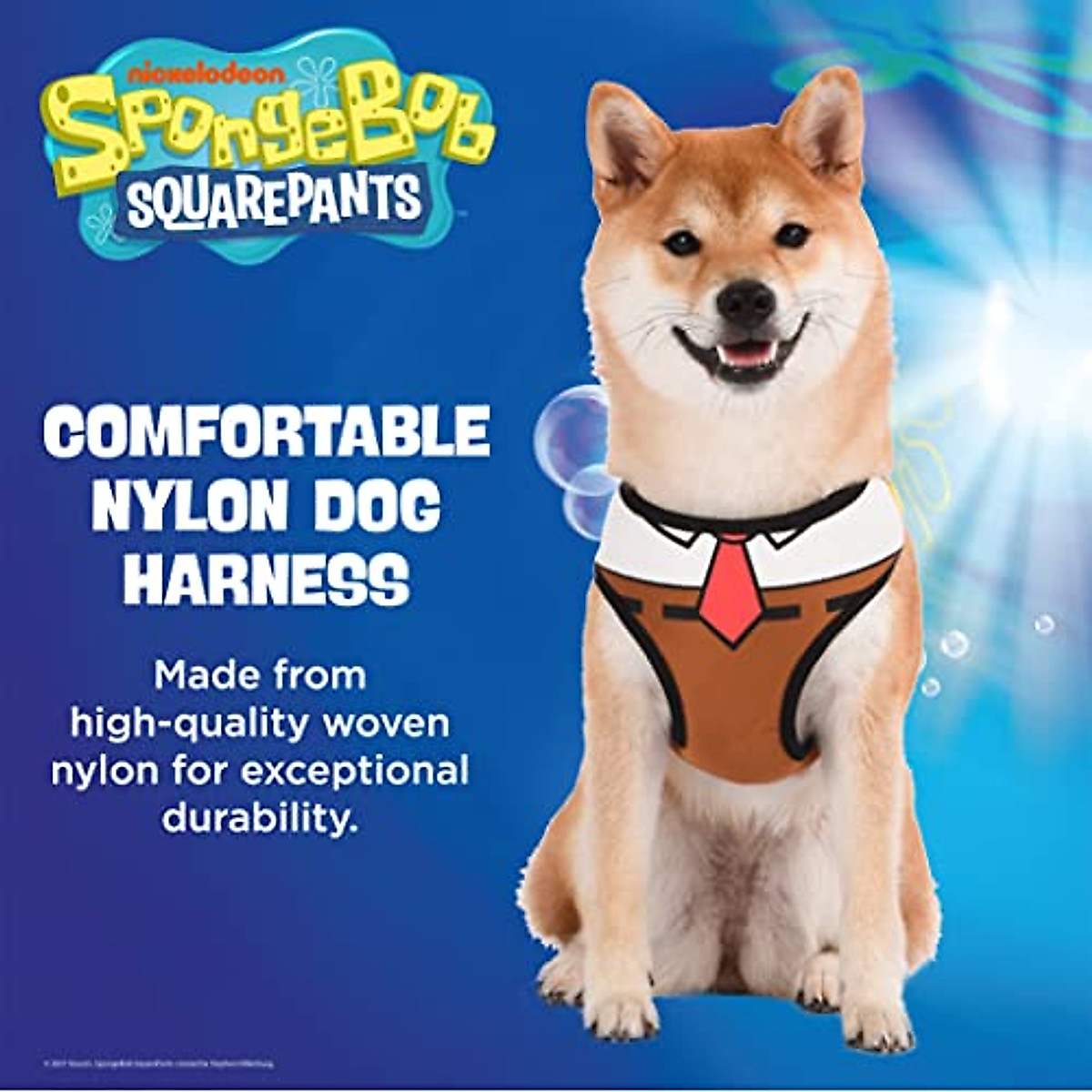 SpongeBob SquarePants for Pets Dog Harness for Medium Dogs | No Pull Dog Harness for Spongebob Fans, Designed with Classic Spongebob Outfit | Soft and Comfortable Medium Dog Apparel