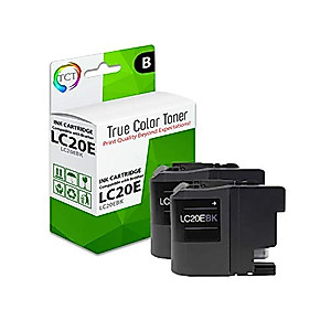 TCT Compatible Ink Cartridge Replacement for Brother LC20E LC20EBK Black Super High Yield Works with Brother MFC-J5920DW J985DW Printers (2,400 Pages) - 2 Pack