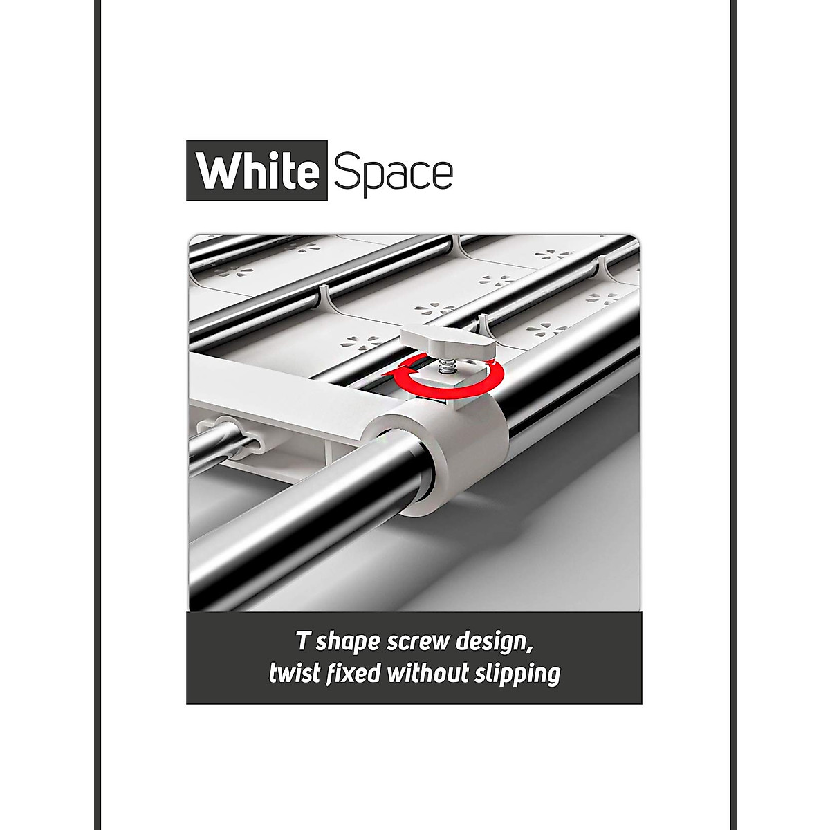 Whitespace Expandable Closet Tension Shelf - Stainless Steel 9.45 in. x 24 in. x 40 in. Adjustable Shelf, Kitchen Cabinet Storage Maximizer, Additional RV Storage, Heavy Duty Tension Rods (10x24)