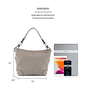 Lydia Large Concealed Carry Leather Hobo Purse For Women With Detachable Holster - Brown