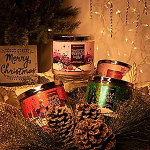 White Barn Bath and Body Works, 3-Wick Candle w/Essential Oils - 14.5 oz - 2020 Holidays Scents! (Twisted Peppermint)
