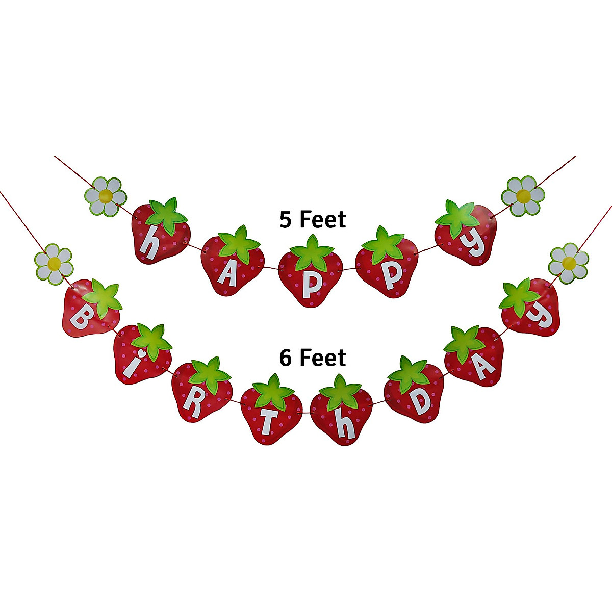 Strawberry Birthday Garland Banner - 6 ft