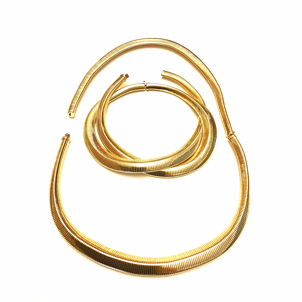 Marshal Metal Fashion Necklace 18K Gold Plated Brass Omega Choker Necklace (NK156G(15mm))