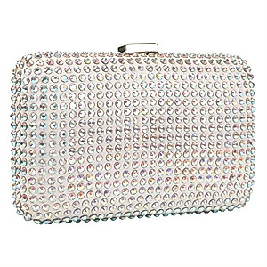 Fawziya Crystal Clutches For Women Dress Purses For Evening Bag-Silver