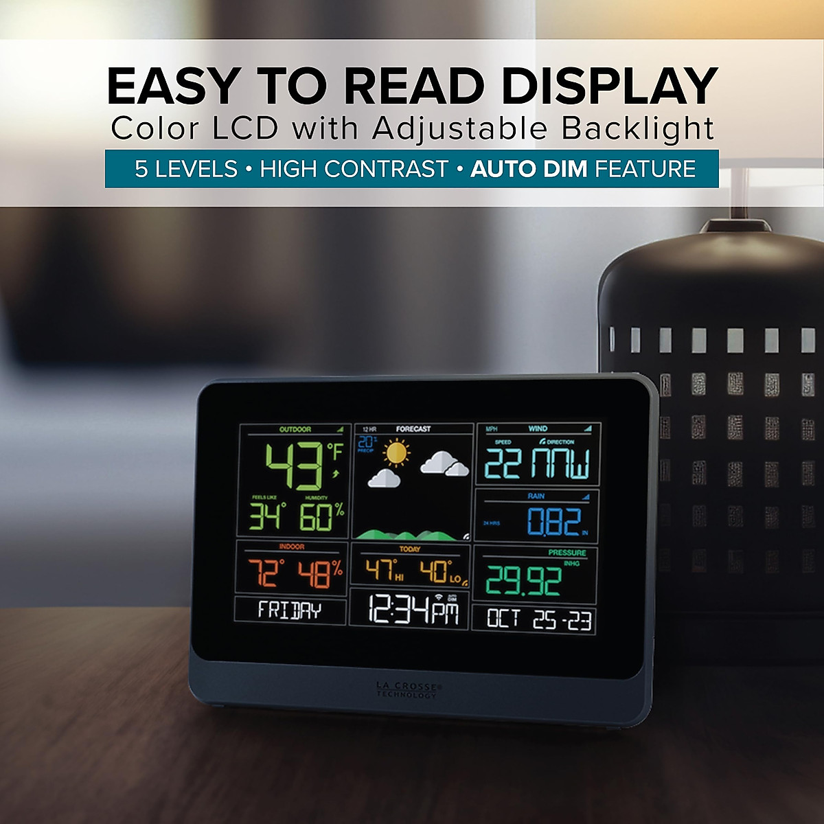 La Crosse Technology 328-10618-INT Wireless WiFi Professional Weather Center , Black