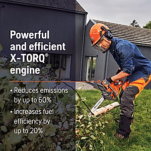 Husqvarna 130 Gas Powered Chainsaw, 38-cc 2-HP, 2-Cycle X-Torq Engine, 16 Inch Chainsaw with Automatic Oiler, For Wood Cutting and Tree Pruning, Orange