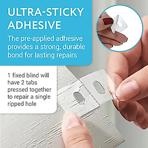 Impresa Clear Vertical Blind Repair Tabs - 20 Clear, Stick-On Tabs (10 Sets) with 2 Alcohol Wipes - Great for Sliding Door, Window, Patio Blinds - Simple Blind Fixing Solution