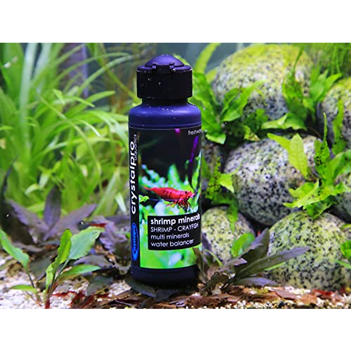 Crystalpro Shrimp Minerals 16.9 Oz-Essential Minerals for Shrimp Tanks and Invertebrates Aquarium Salt for Freshwater Tank (500 ml) Treats 2650 Gallons