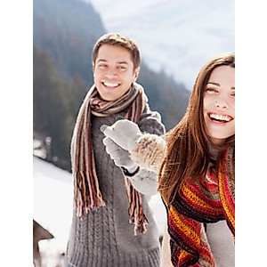 Gaoport Winter Gloves Men Women Touchscreen Texting Warm Knit Gloves with Anti-Slip Silicone Gel - Thermal Soft - Elastic Cuff Stretchy Gloves for Men Cold Weather