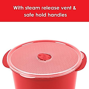 décor Microsafe Microwave Steamer, 93.0 oz, Red