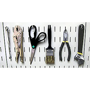 Wall Control Pegboard Standard Slotted Hook Pack - Slotted Metal Pegboard Hooks for Wall Control Pegboard and Slotted Tool Board – White