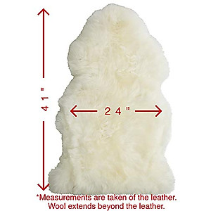 Desert Breeze Distributing Premium Single Pelt, Genuine New Zealand Sheepskin Rug, 41 inch Length, Ivory Color, Thick Soft Luxurious Natural Wool, by Minidoka Sheepskin…