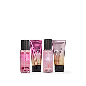 Victoria's Secret Pure Seduction & Velvet Petals 4 Piece Mini Mist & Lotion Gift Set