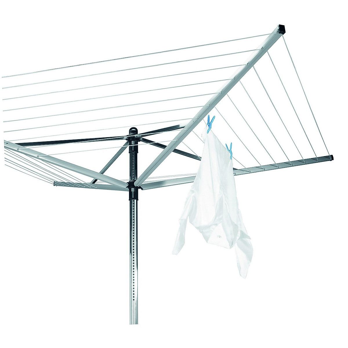 Brabantia Lift-o-Matic Large Rotary Airer Clothesline with Metal Soil Spear, 197 Feet, Silver