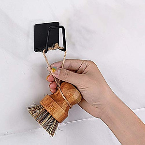 AIPRODA Adhesive SUS304 Stainless Steel Kitchen Sink Caddy Sponge Holder Bathroom Accessories Dish Hanger Hook Rust Proof Waterproof, Kitchen Sink Sponge Holder Dish，Quick Drying (2 Pack) Black