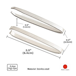 Eyebrow Tweezers [ Made in Japan ] 2 Pieces Set, Professional Hande Made Sharp Tweezers for Men and Women (SK-2)