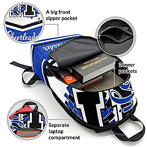 Yeshop Cheerleader Black Blue 1 Personalized Backpack for Teen Boys Girls,Custom Travel Backpack Bookbag Casual Bag Name Gift
