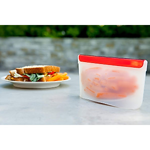 Joie Reusable Food Storage Bags - Reusable Bags for Snacks, Sandwiches, Vegetables and More - Ziptop Containers for Sustainable Living, BPA Free, 8.75” x 7”, 6 Bags