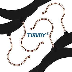 TIMMY Hangers Black Velvet Hangers - Suit Hangers (50-Pack) Ultra Thin Space Saving Coat Hanger and Heavy Duty Clothes Hangers Hold Up-to 10 Lbs, for Coats, Jackets, Pants and More