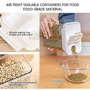 Besmall Food Storage Container with Flip Top Lid for Pouring Airtight Cereal Containers Storage Small Jar with Measuring Cup for Dry Food, Snacks, Dry Fruits,Candy,Cracker,Tea, 2 Pack-1.1L