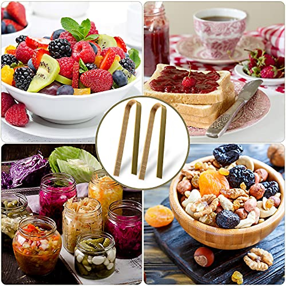 150 Pieces Mini Bamboo Disposable Tongs 4 Inch Bamboo Tongs Toast Tongs Disposable Cooking Utensils Disposable Wooden Cooking Tongs Natural Green for Catering Buffet Home Use Tea Supplies