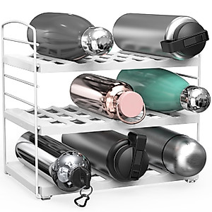 SimpleHouseware Water Bottle Storage Organizer, White